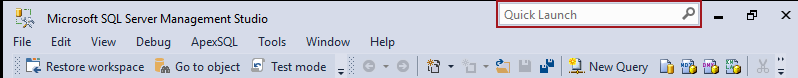 New feature in SQL Server Management Studio 2016 – Quick Launch