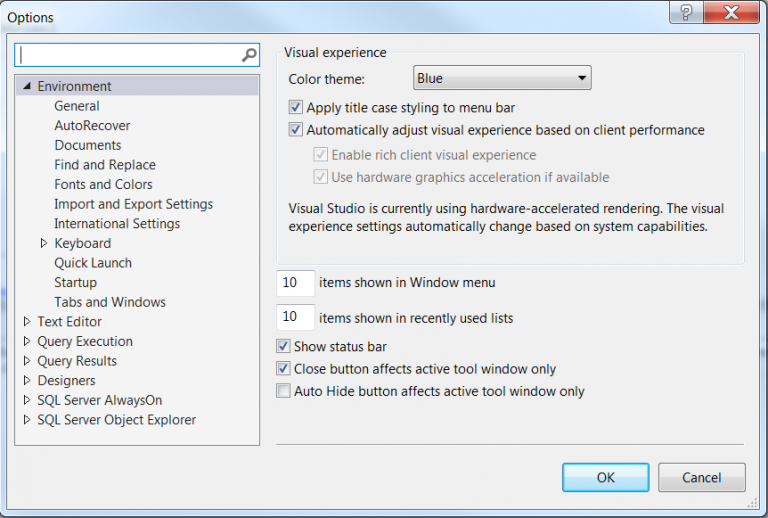 SQL Server Management Studio 2016 Productivity Enhancements