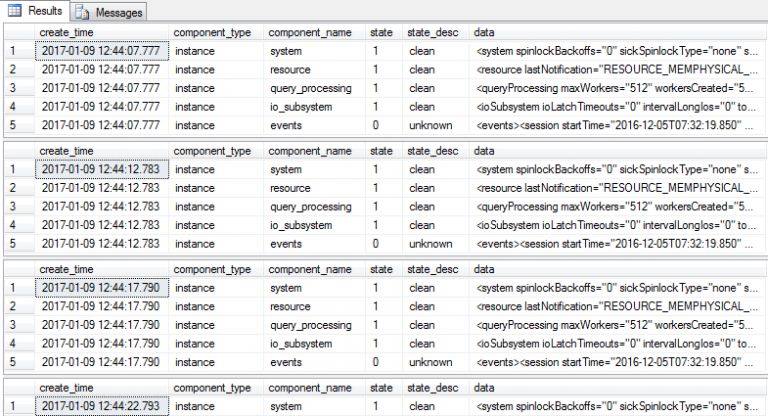 Using sp_server_diagnostics