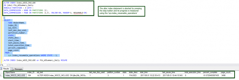 Overview Of Resumable Indexes In Sql Server 2017 