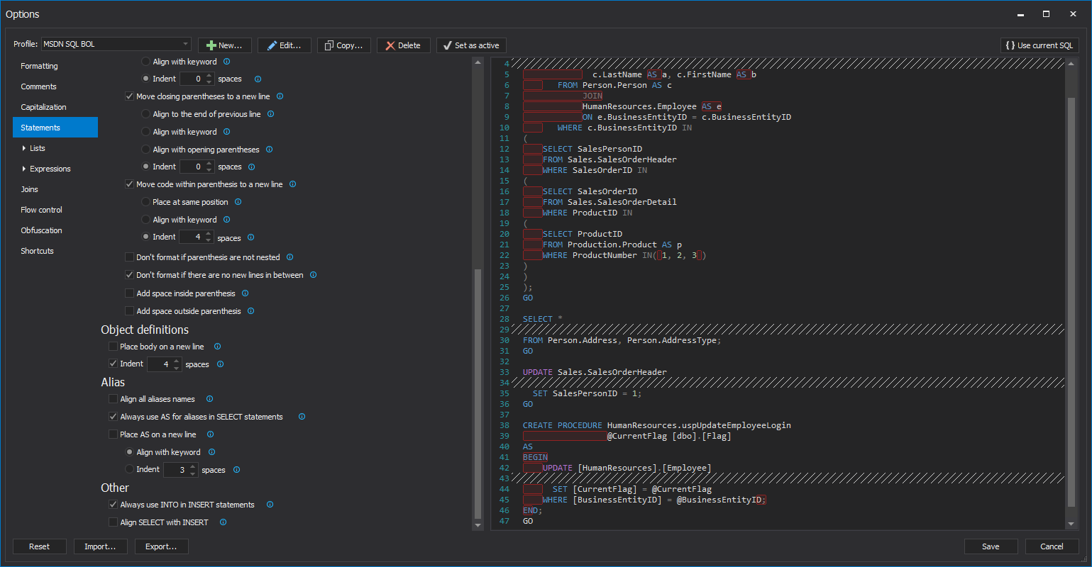 SQL Formatter Tools