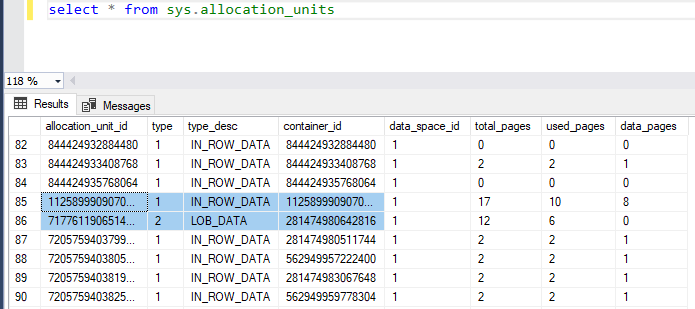 SQL Server Table Structure Overview