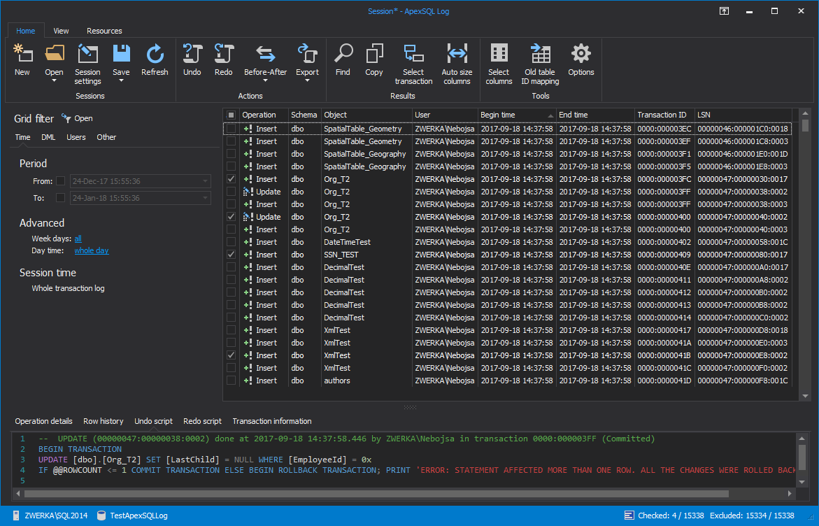 Reading the transaction log in SQL Server - from hacks to solutions