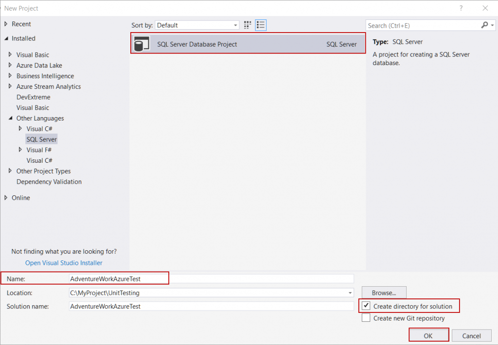 SQL Unit Testing with SSDT (SQL Server Data Tools)