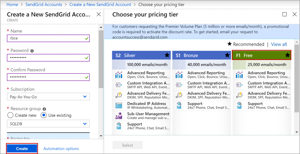 Configuring email notifications in Azure SQL database