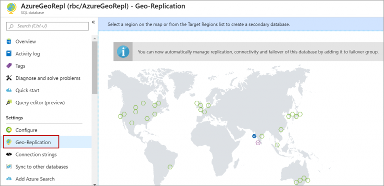 Azure SQL database Geo-Replication