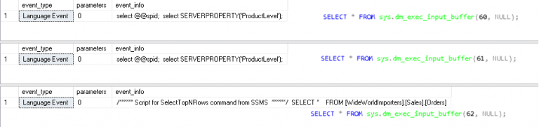 Overview of DBCC INPUTBUFFER and sys.dm_exec_input_buffer DMF