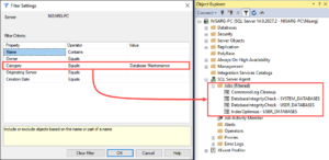 How to filter objects in SSMS 2016