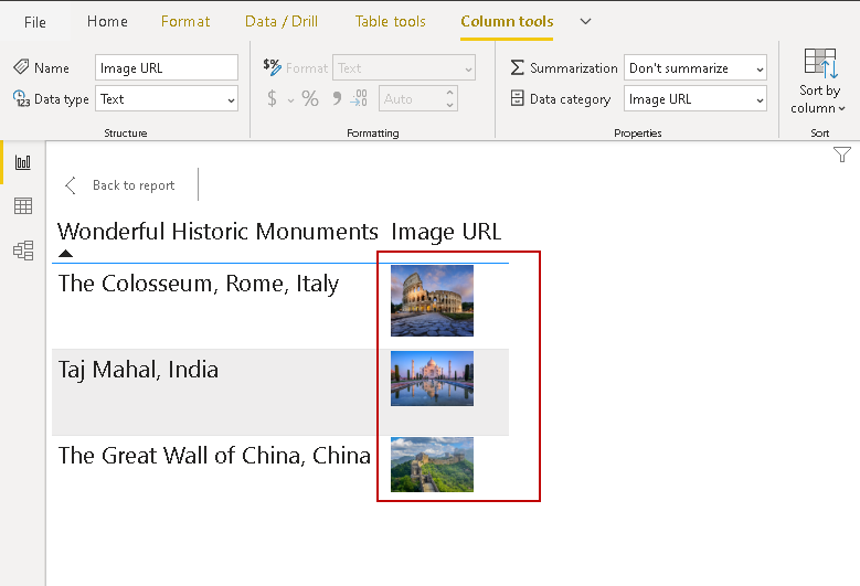 Working with images in Power BI Desktop reports