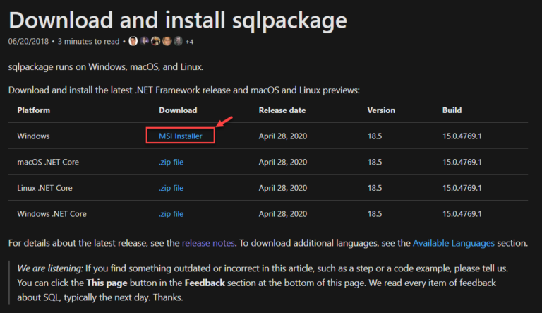 Getting Started with the SQLPackage Utility