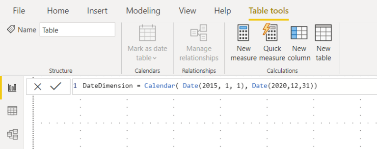 Using a Date Dimension Table in Power BI