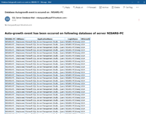 Monitor the growth of SQL databases using the Default Trace
