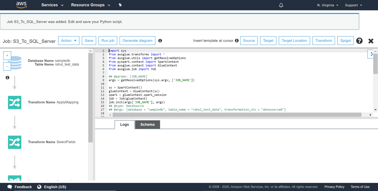 Load Data From Aws S3 To Aws Rds Sql Server Databases Using Aws Glue