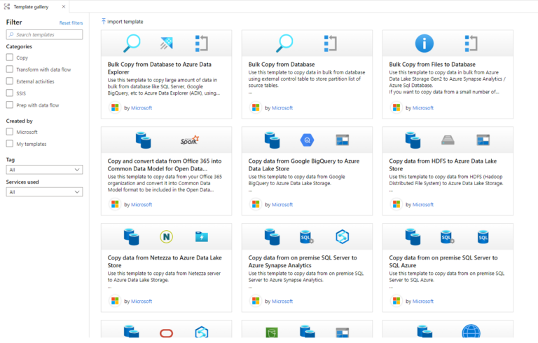 Using Templates in Azure Data Factory