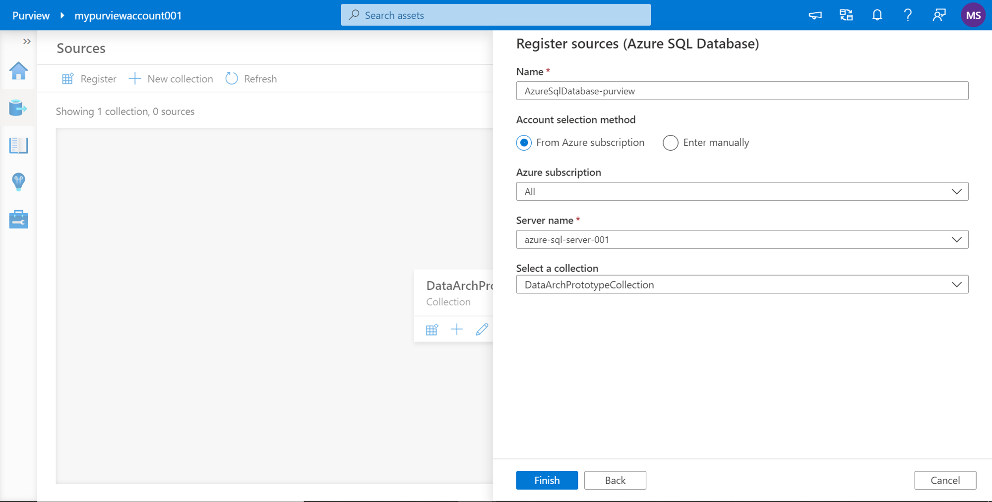 Cataloging metadata with Azure Purview