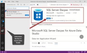 How to use SQL Server DACPAC extensions in Azure Data Studio