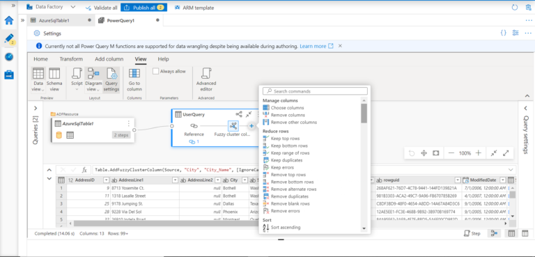 Data Wrangling with Power Query in Azure Data Factory