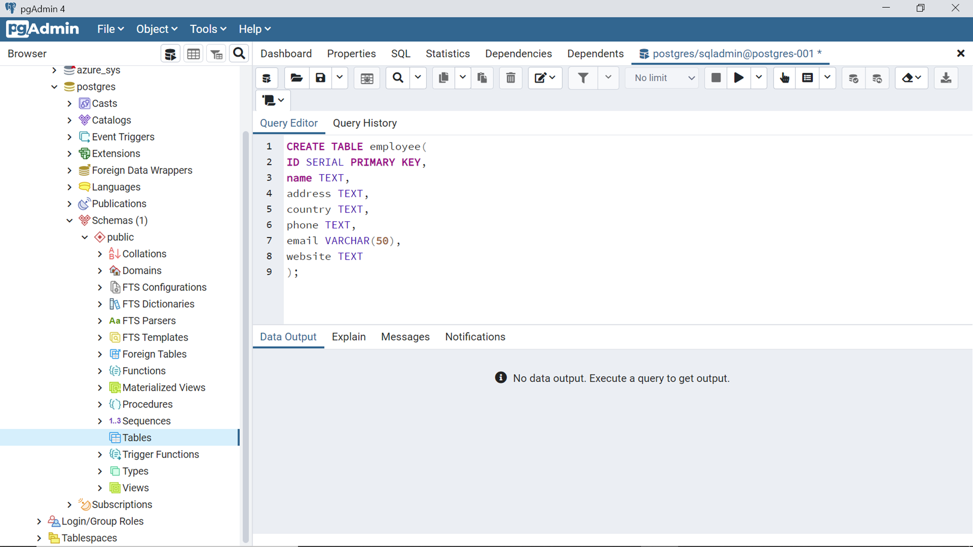 Sql Create Table Primary Key Autoincrement Postgresql Example
