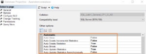 Persist sampling rate for automatic SQL Server statistics updates