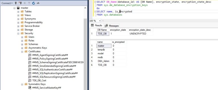 Remove Transparent Data Encryption (TDE) from SQL Server user databases