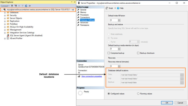 Store SQL Server files in Persistent Storage for Azure Container Instances Store SQL Server files in Persistent Storage for Azure Container Instances