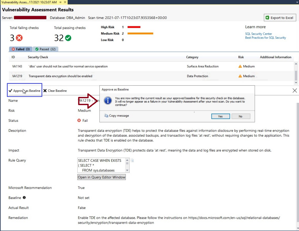 Database Security Testing Using Sql Server Vulnerability Assessments