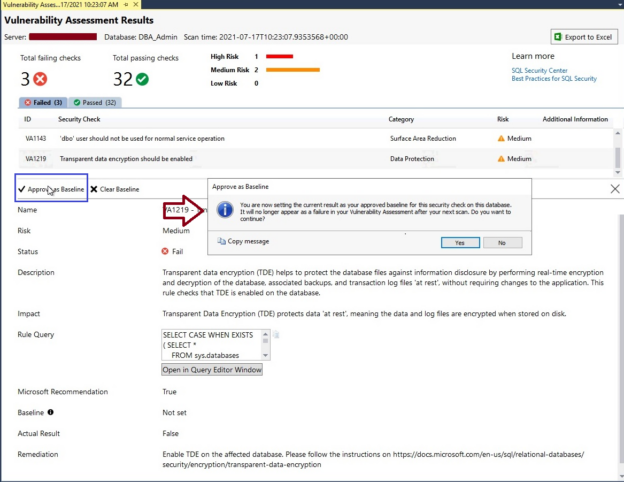 Database Security Testing Using Sql Server Vulnerability Assessments
