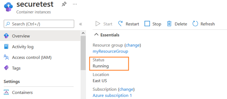 Deploying Azure Container Instances using YAML
