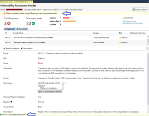 Database security testing using SQL Server Vulnerability Assessments
