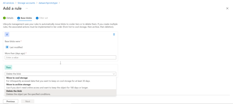 Data Lifecycle Management in Azure Blob Storage