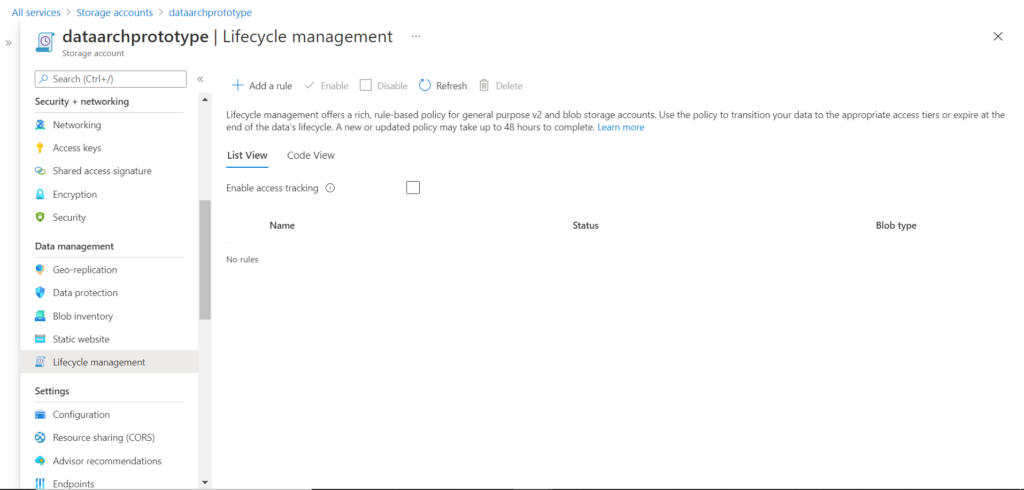 Data Lifecycle Management In Azure Blob Storage