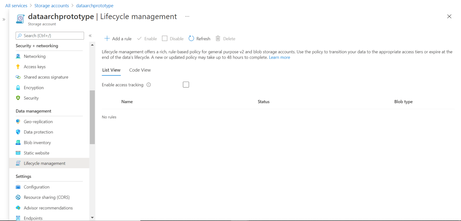 Data Lifecycle Management In Azure Blob Storage