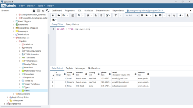 Working with views in Azure Database for PostgreSQL
