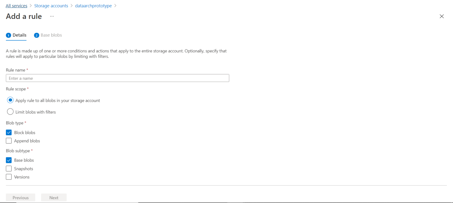 Data Lifecycle Management in Azure Blob Storage