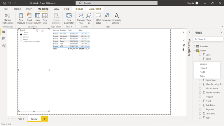 Filtering data using Slicers in Power BI Reports