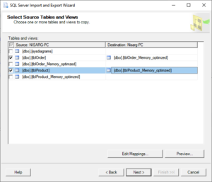 Migrate tables with a foreign key to memory-optimized tables of SQL database