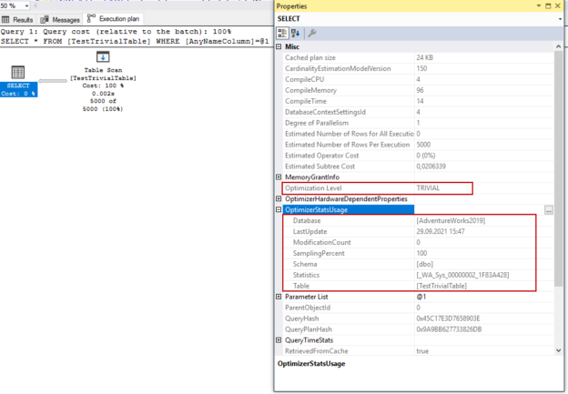 SQL Server Trivial Execution Plans