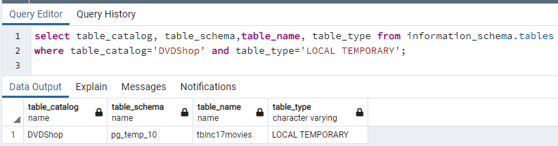 Drop Temp Tables In PostgreSQL