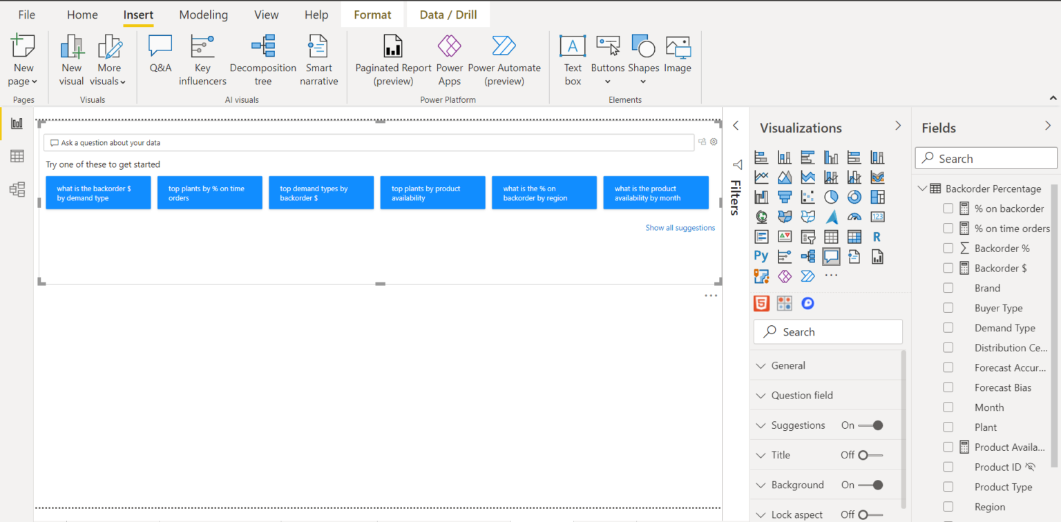 Natural Language based data exploration in Power BI