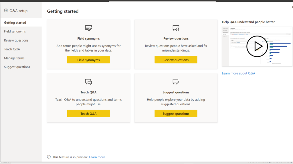 Natural Language based data exploration in Power BI