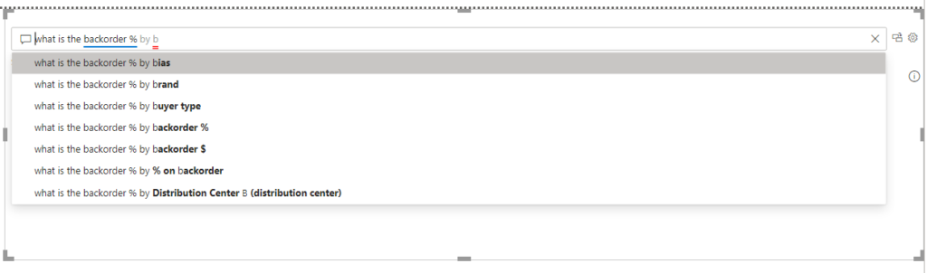 Natural Language based data exploration in Power BI