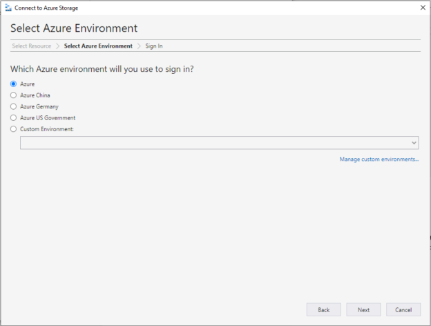 Getting started with Azure storage explorer