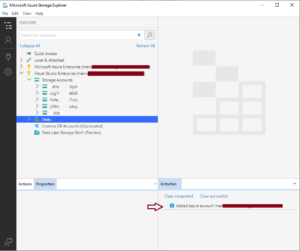 Getting started with Azure storage explorer