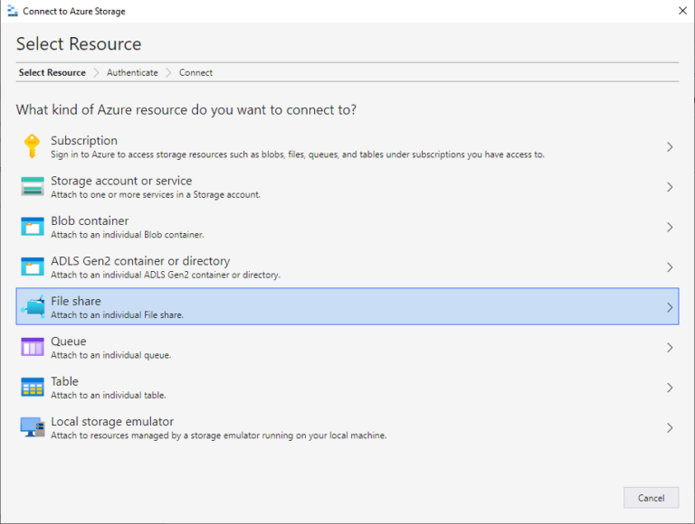 Getting started with Azure storage explorer
