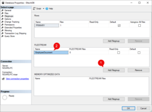 Manage FILESTREAM filegroups of SQL Databases
