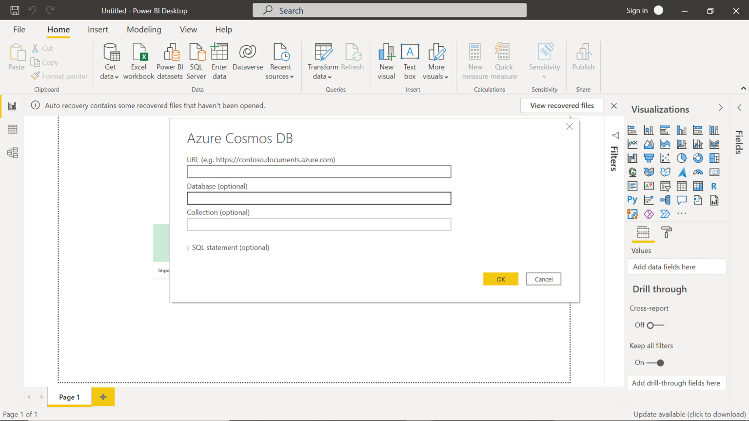 Reporting data from Azure Cosmos DB using Power BI