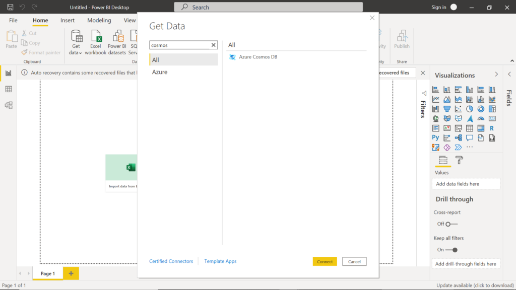 Reporting data from Azure Cosmos DB using Power BI