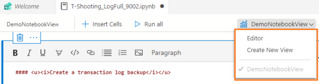 Notebook Views for SQL Notebooks in Azure Data Studio