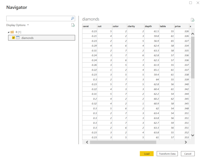 Import data using R in Power BI