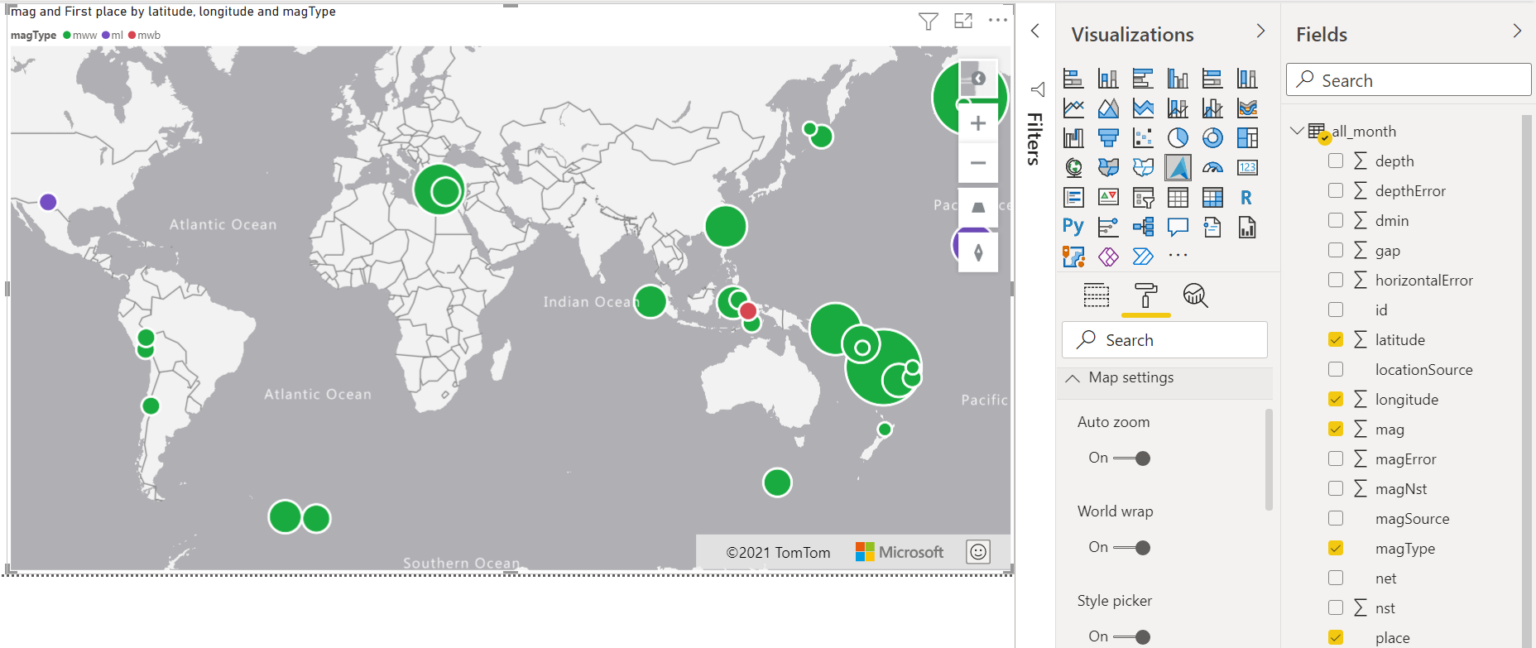 Analyzing spatial data with Azure Maps in Power BI